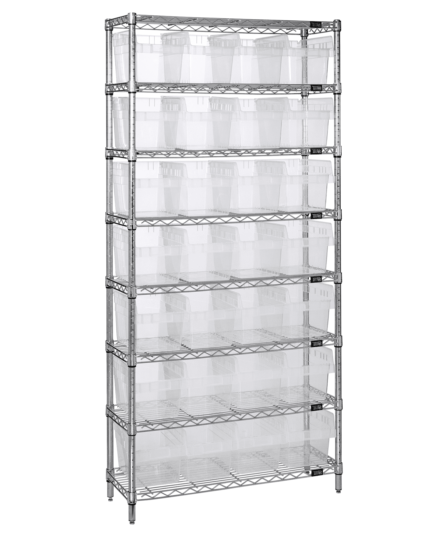 Quantum Storage Systems WR8-814CL Wire Heavy Duty 8 Shelves 74" H x 36 ...