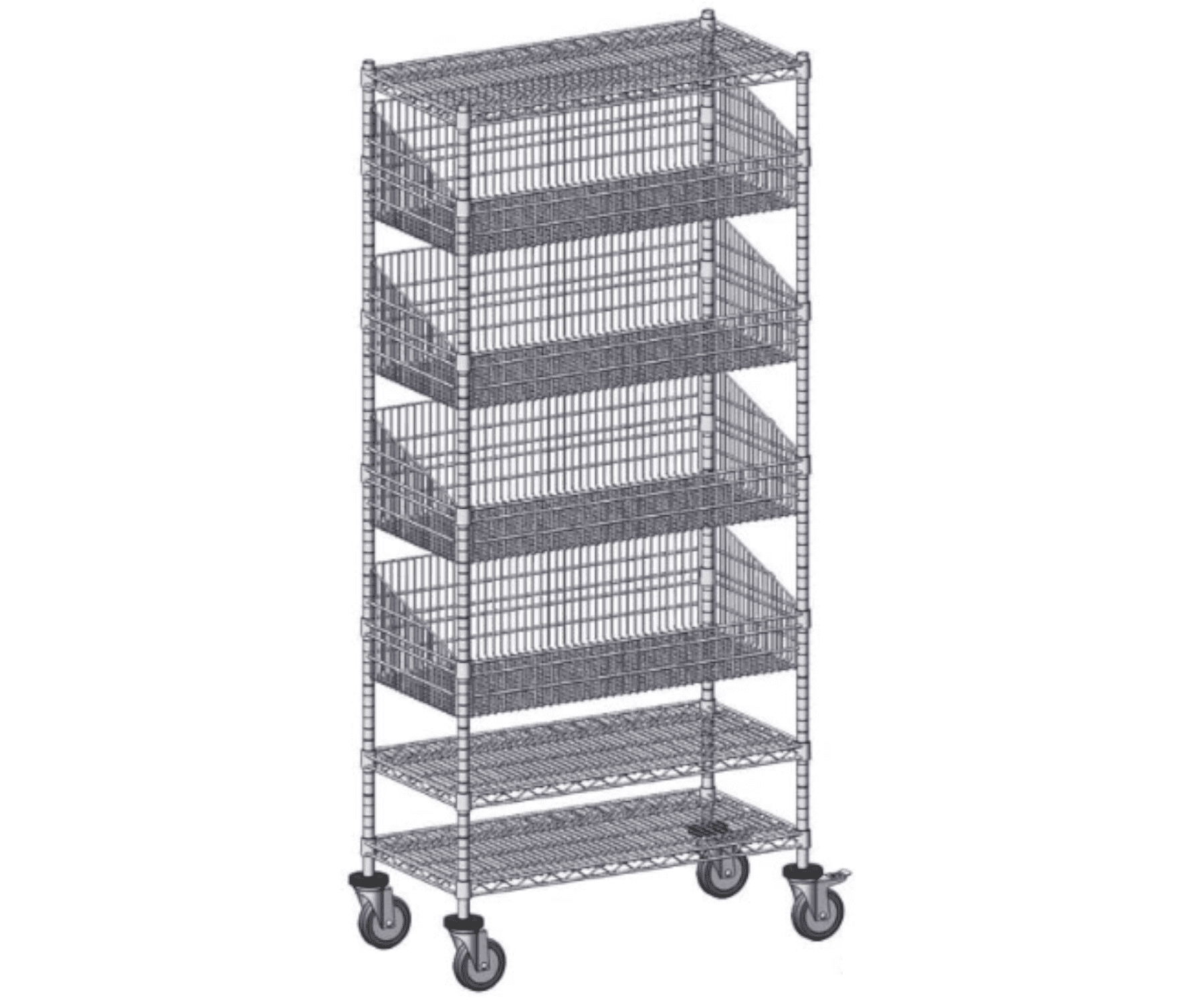 Quantum Storage Systems WRC74-1836C-4BSK Solid Wire Basket Wheels ...