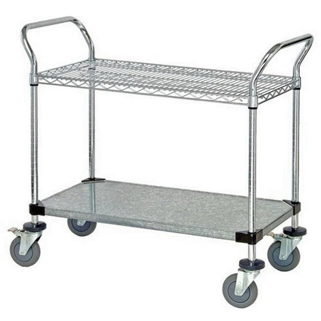 Quantum Storage WRC-1848-2CG Wire & Solid Shelf Mobile Utility Carts ...