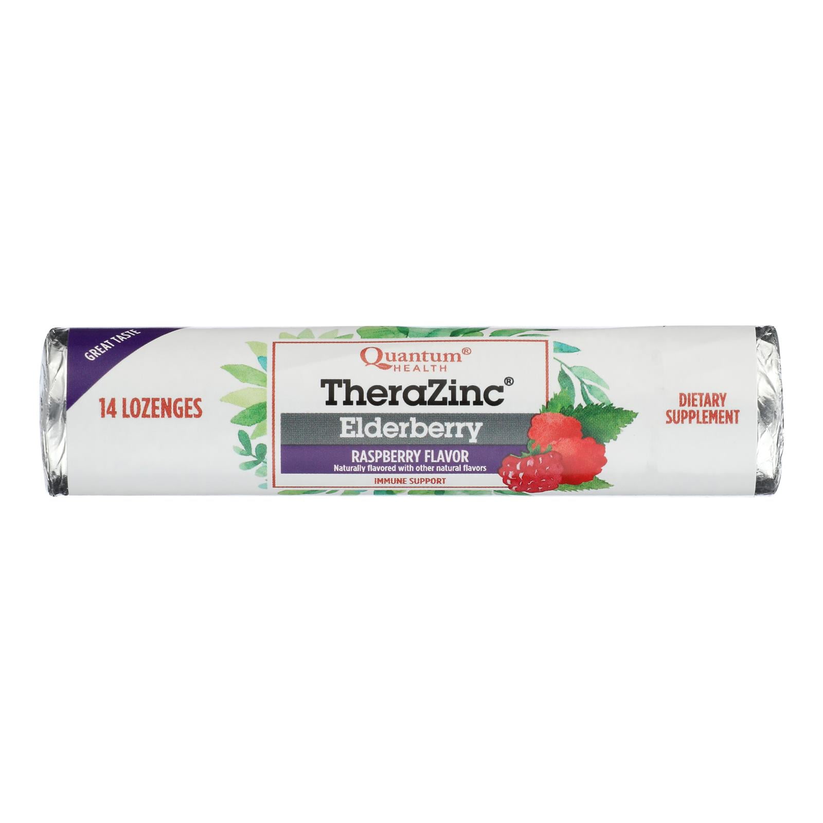 Thera Zinc Raspberry Flavor Elderberry 14 Lozenges - Walmart.com