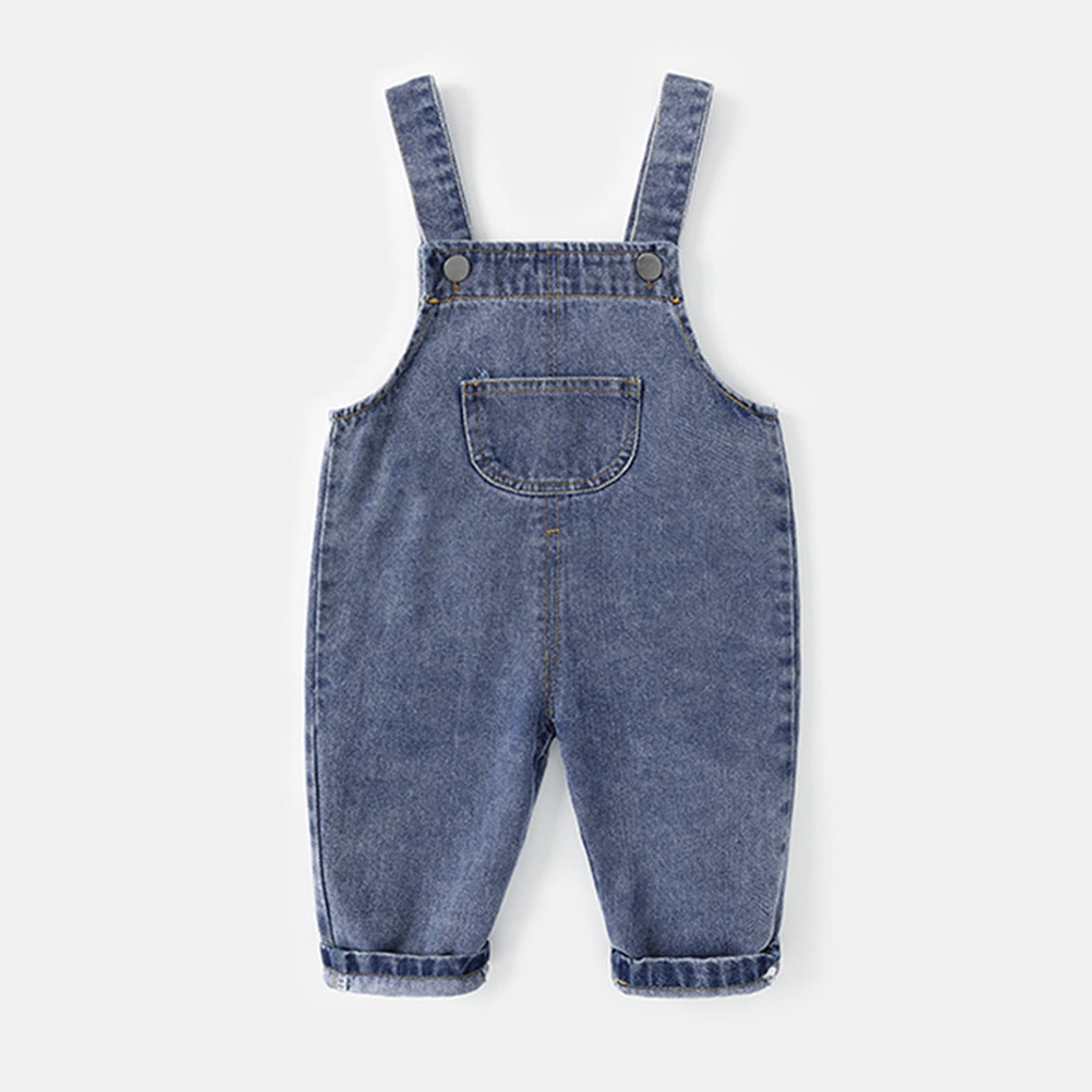 Quaouag Baby Denim Dungarees Toddler Jeans Overalls Infant Water Washed ...