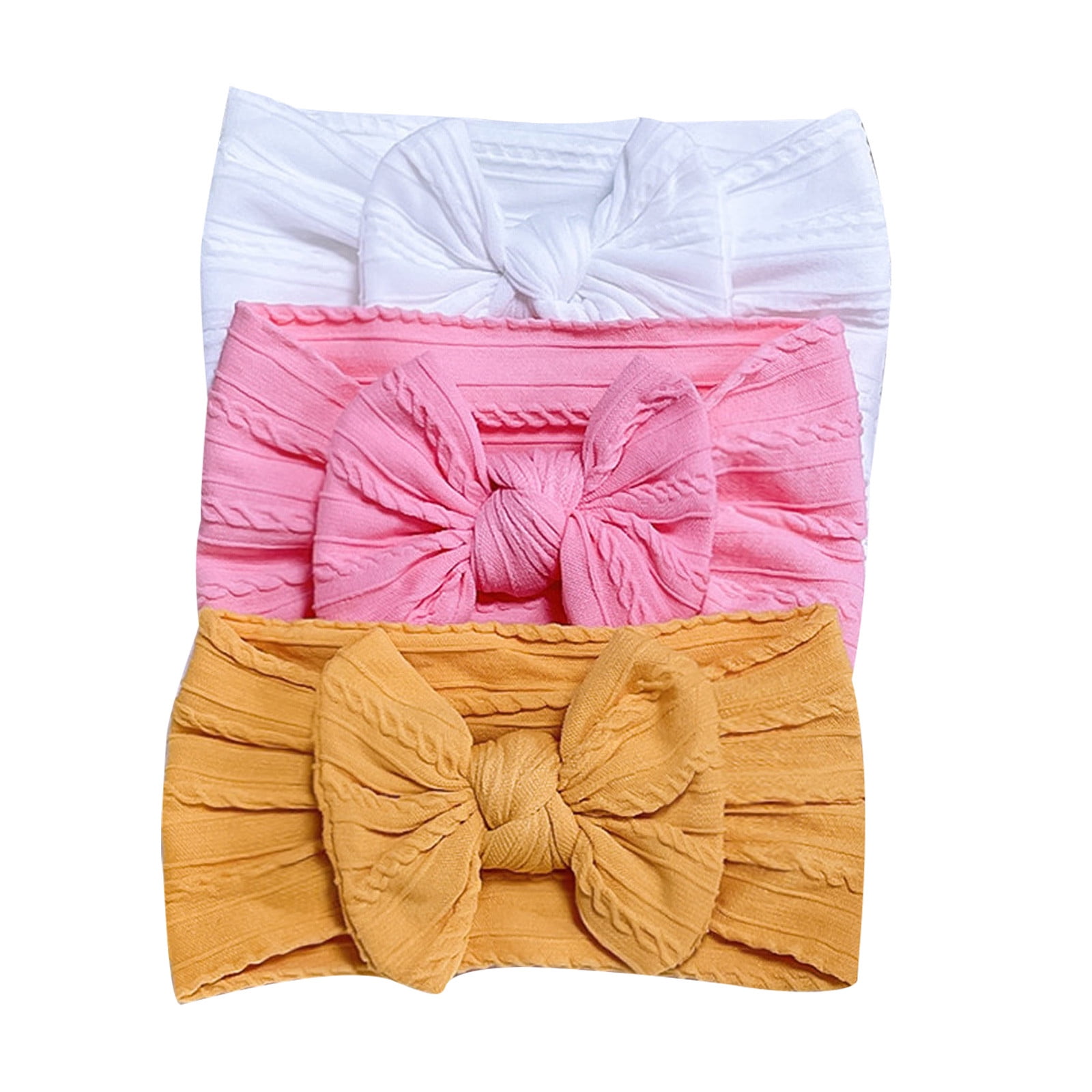 Quaouag Baby Girl Bows Nylon Headbands Jacquard Design for Newborn ...