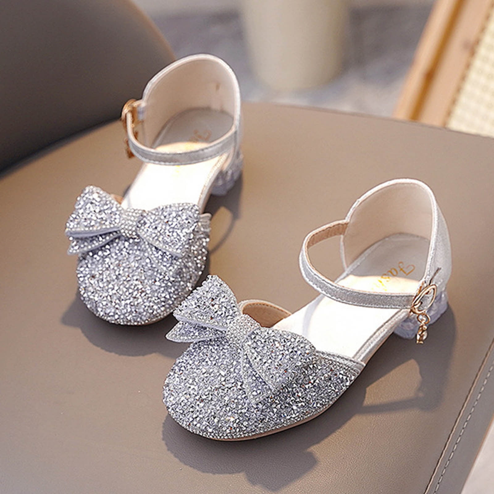 Quaouag Girl’s Princess Costume Shoes Wedding Party Low Heel Pink ...