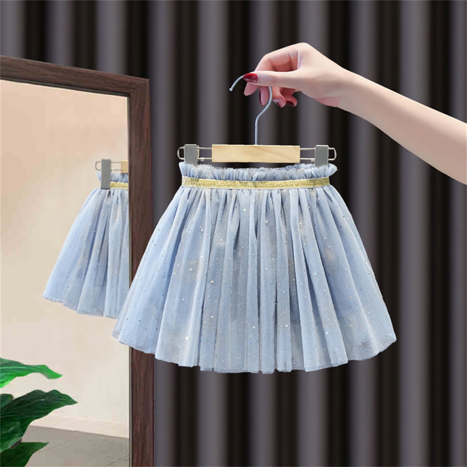 Quaouag Girls Layered Pleated Tulle Puffy Skirt Cute Mini Tutus Ballet ...