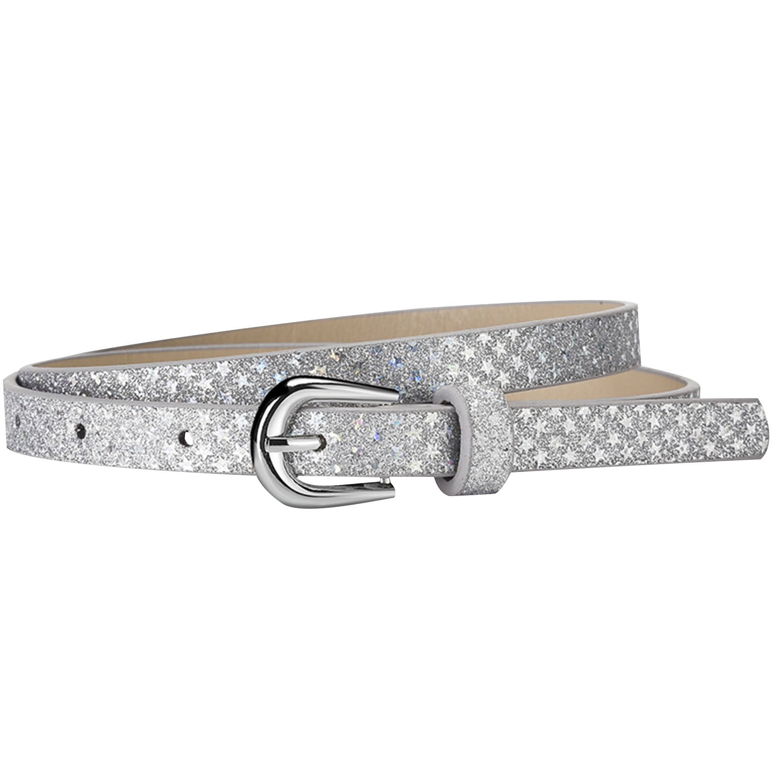 Quaouag Kids Ultra-Skinny Sparkly Belt Stylish Glitter Belt for Girls ...