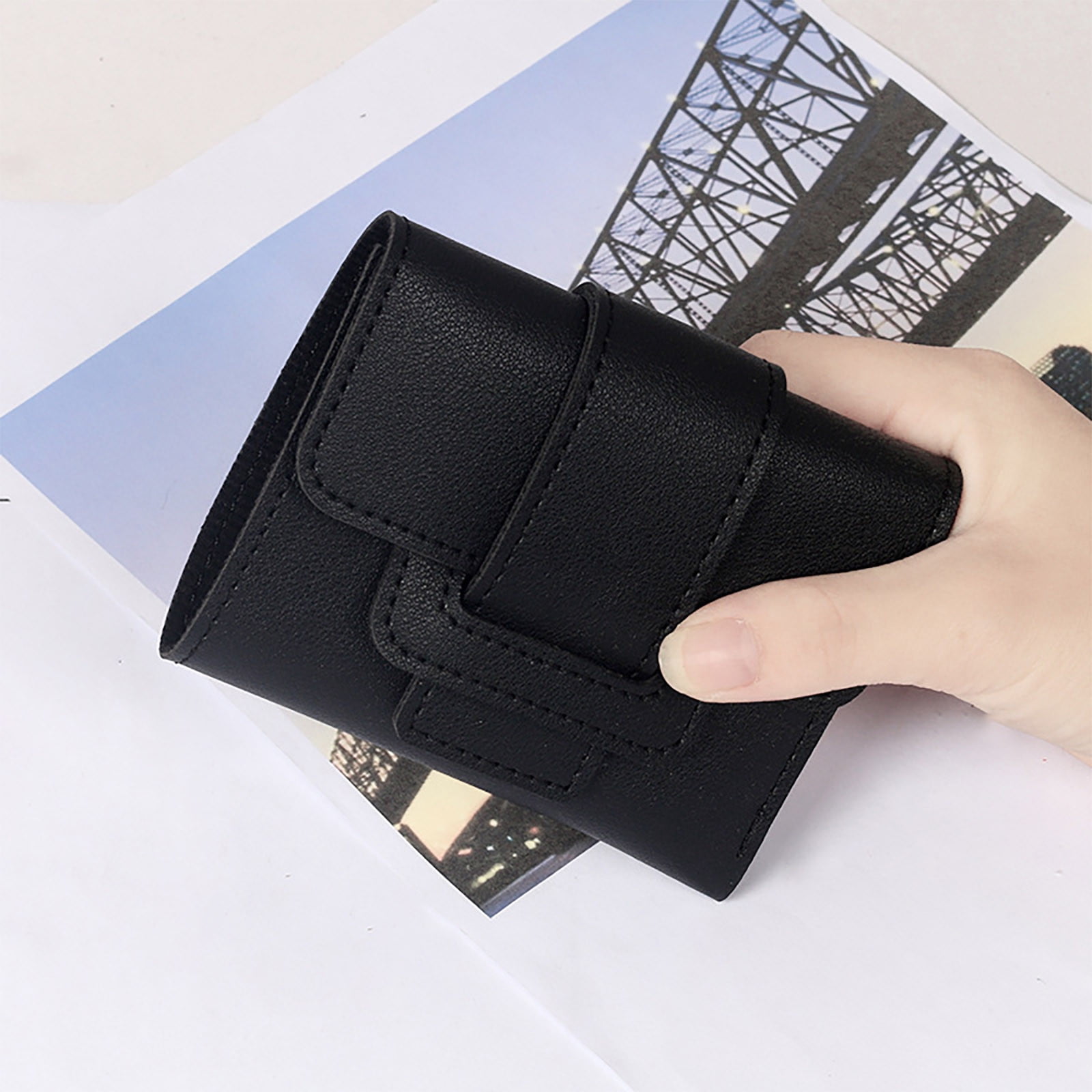 Quaouag Ladies Zipper Wallet, Small Purse with Metal Snap Button ...