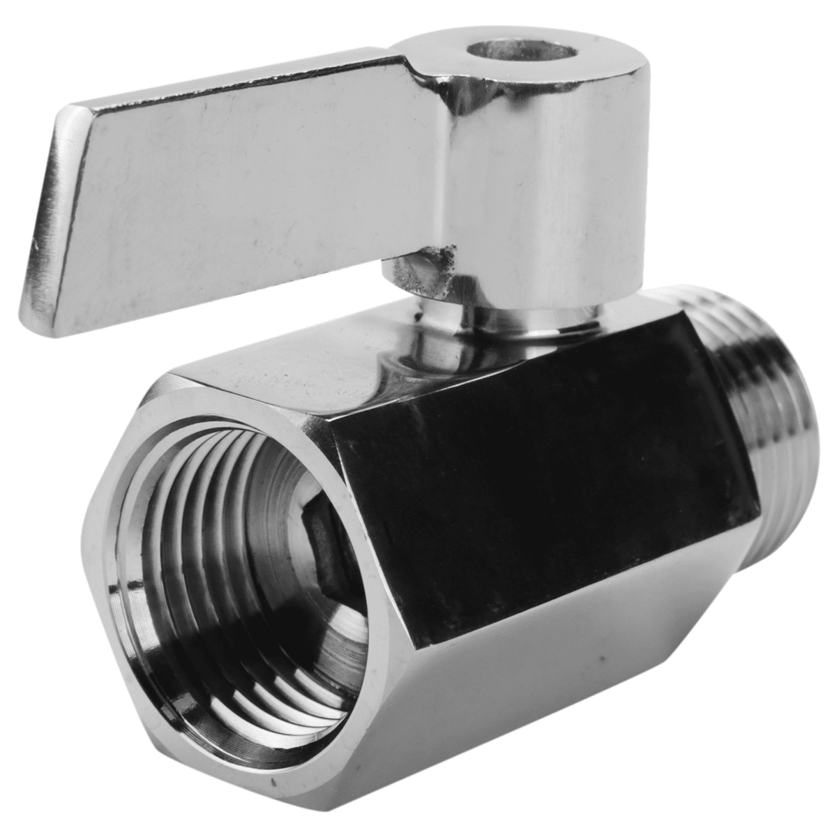 Quaqdae 304 Stainless Steel Mini Ball Valve(1/2 Inch Female x Male) NPT ...