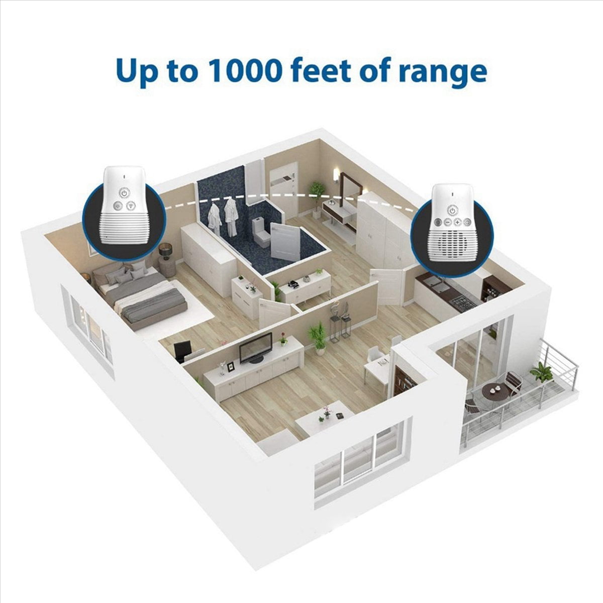 Quaqdae Baby Audio Monitor 2-Way Talk Intercom Wireless Night Light ...