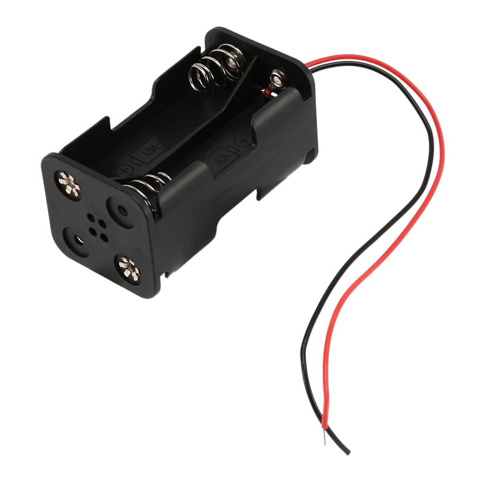 Quaqdae Black Tow Layers 4 x 1.5V AA Batteries Battery Holder Case Box ...