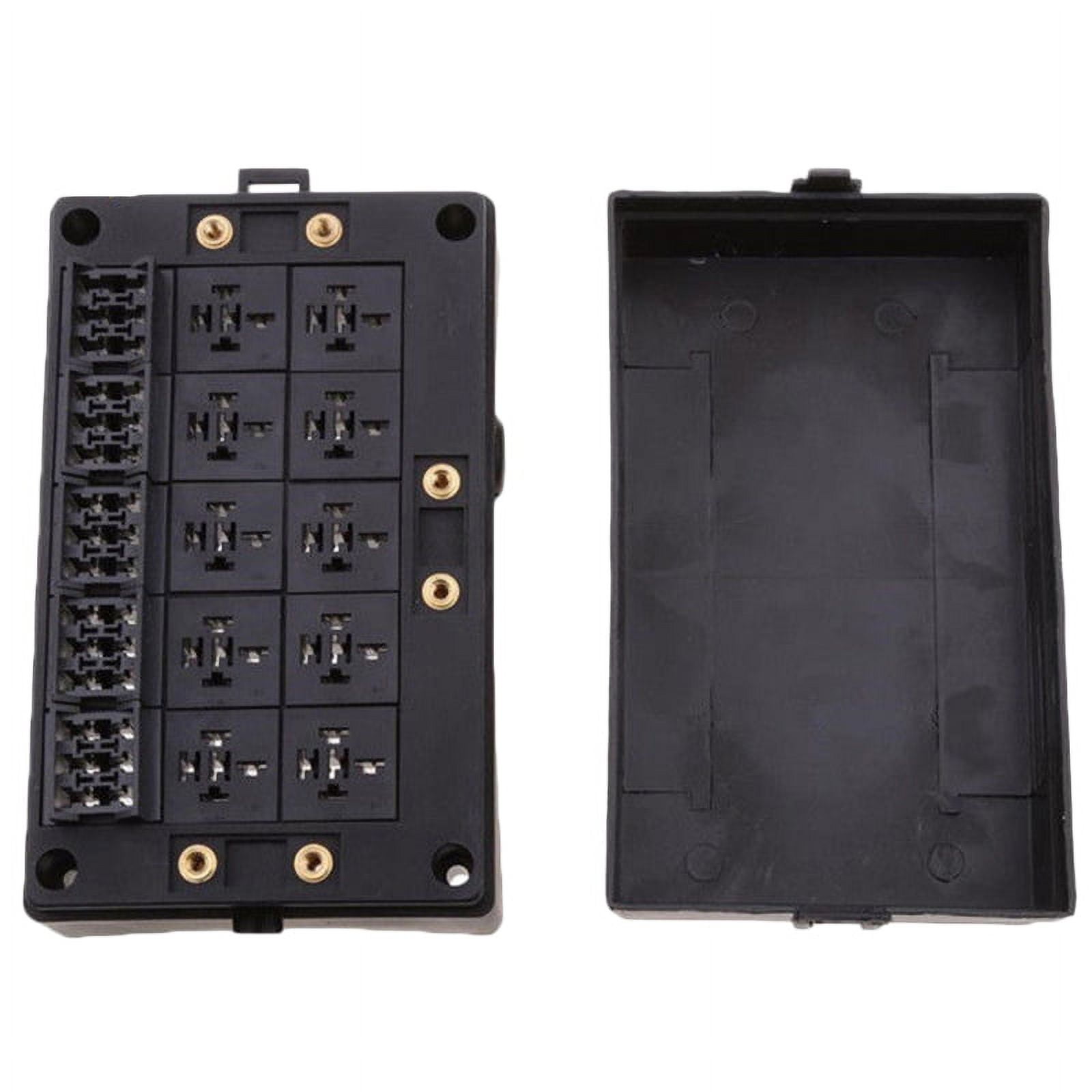 Quaqdae Car Blade Fuse Holder Relay Socket Black Box 18 Way Blade Fuse ...