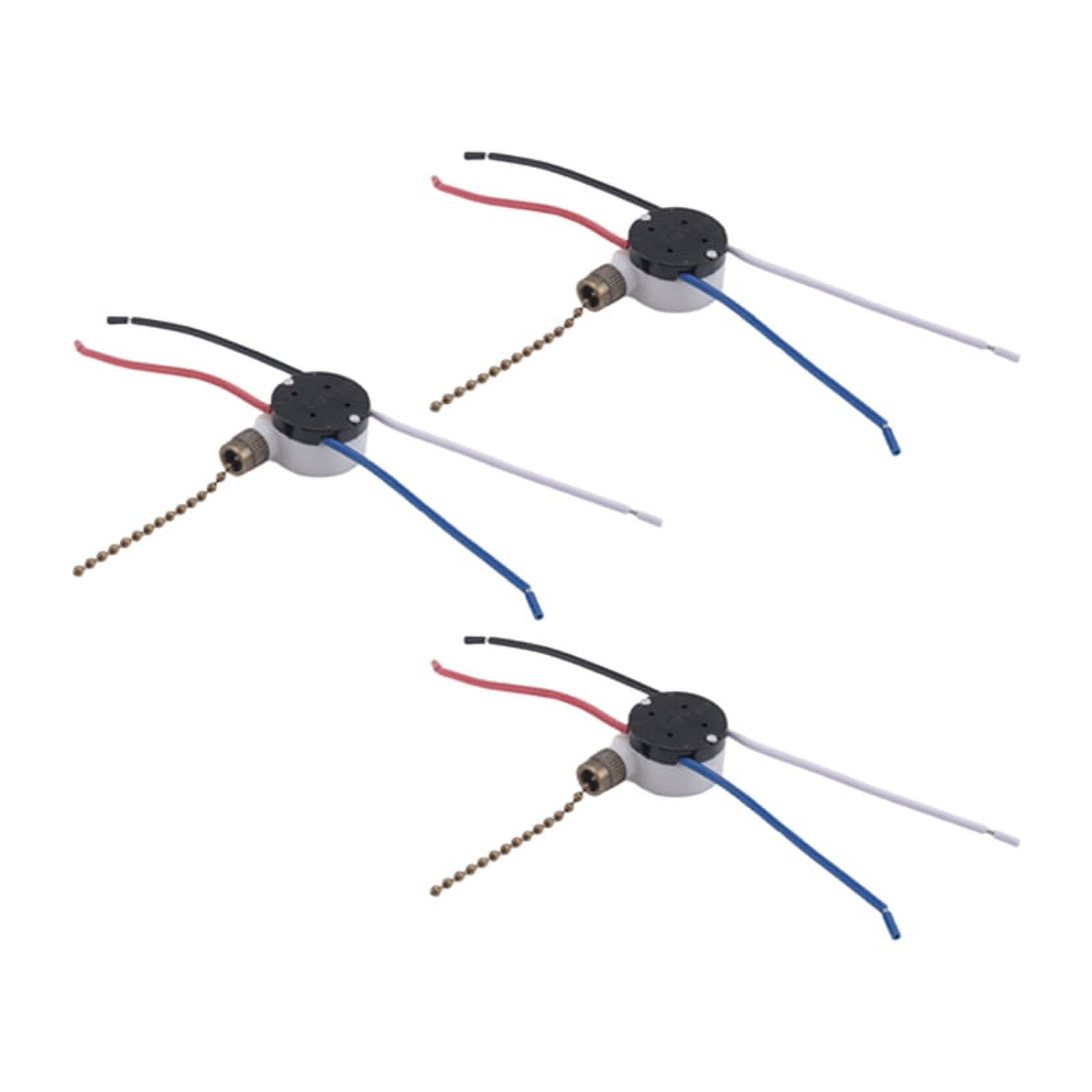 Quaqdae Ceiling Fan Switches 3 Pcs Ze-208S E89885 3 Speed 4 Wire Pull ...