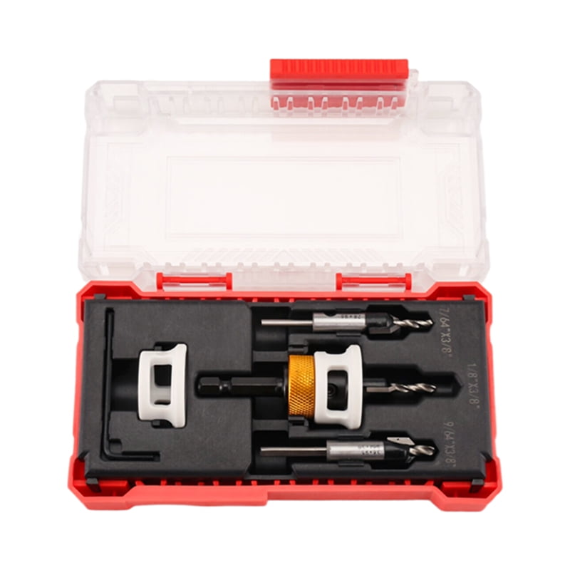 Quaqdae Countersink Drill Bit Set with Adjustable Depth Stop Quick ...