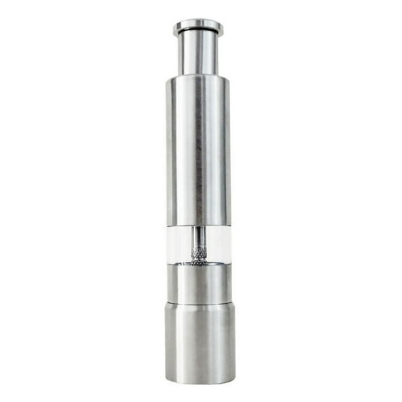 Quaqdae Salt and Pepper Grinder Stainless Steel Push Button Silver for ...