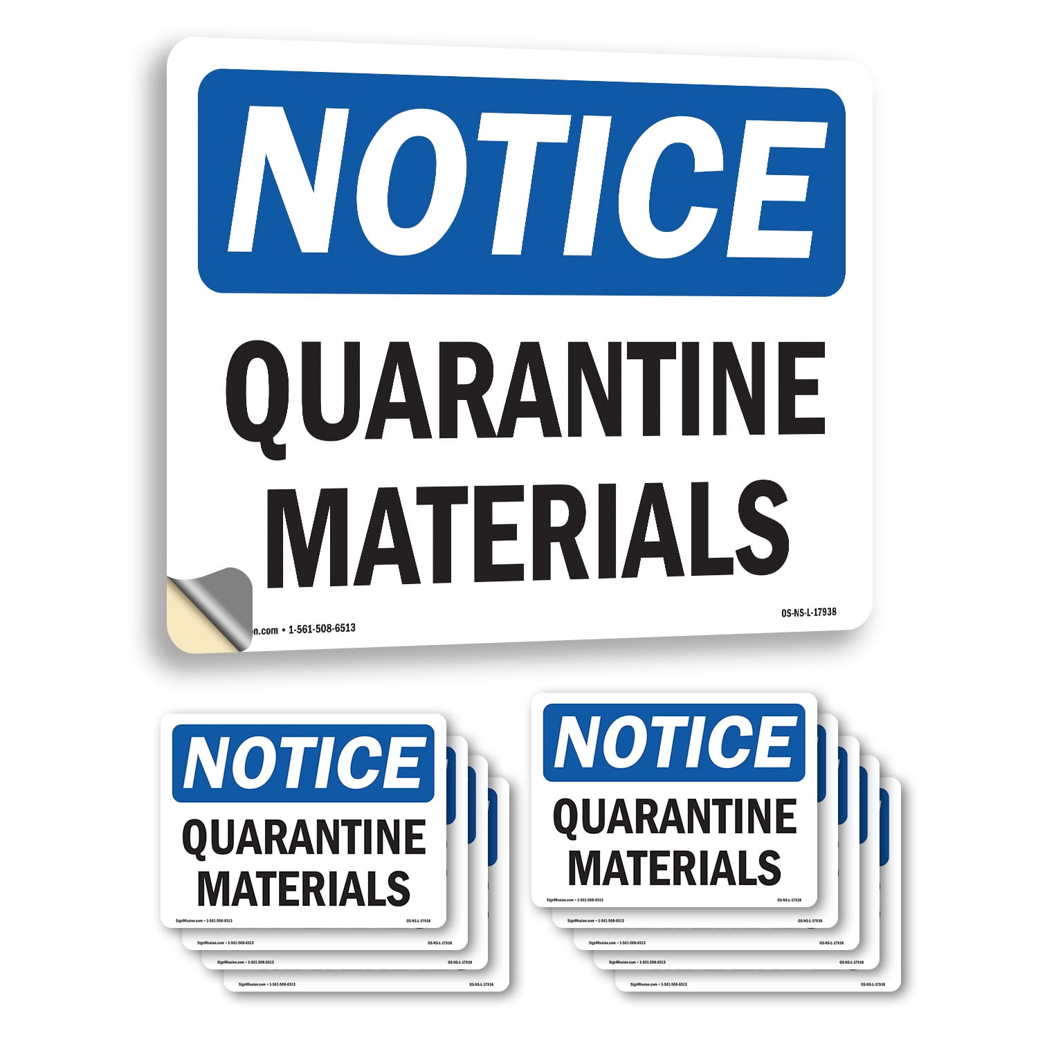 Quarantine Materials OSHA Notice Vinyl Decal Label 18 Inch x 12 Inch ...