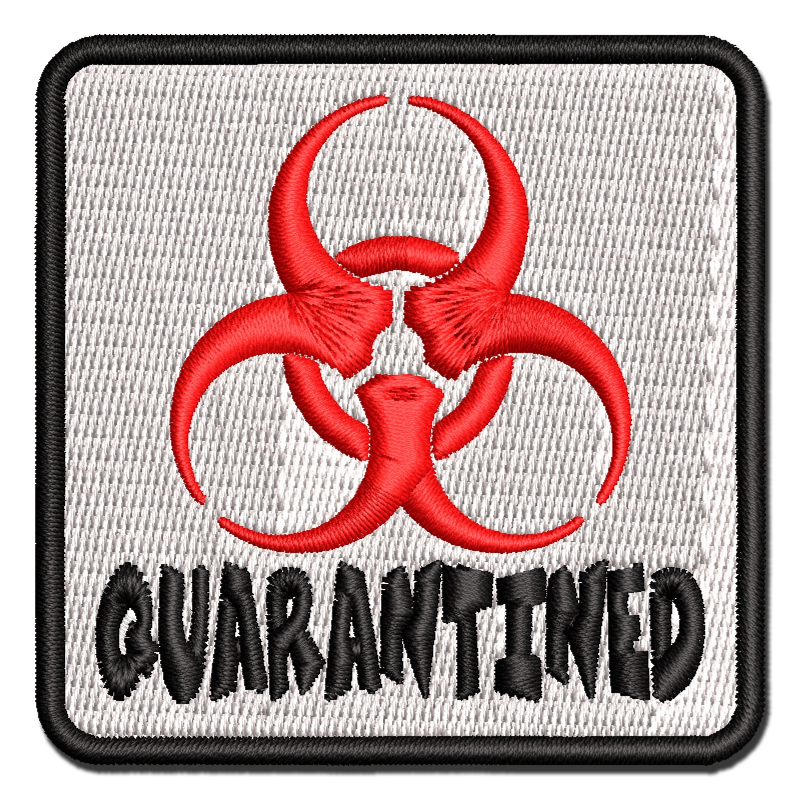 Quarantined Biohazard Symbol Applique Multi-Color Embroidered Hook ...