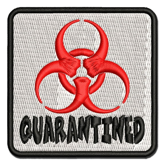 Quarantined Biohazard Symbol Applique Multi-Color Embroidered Iron-On ...