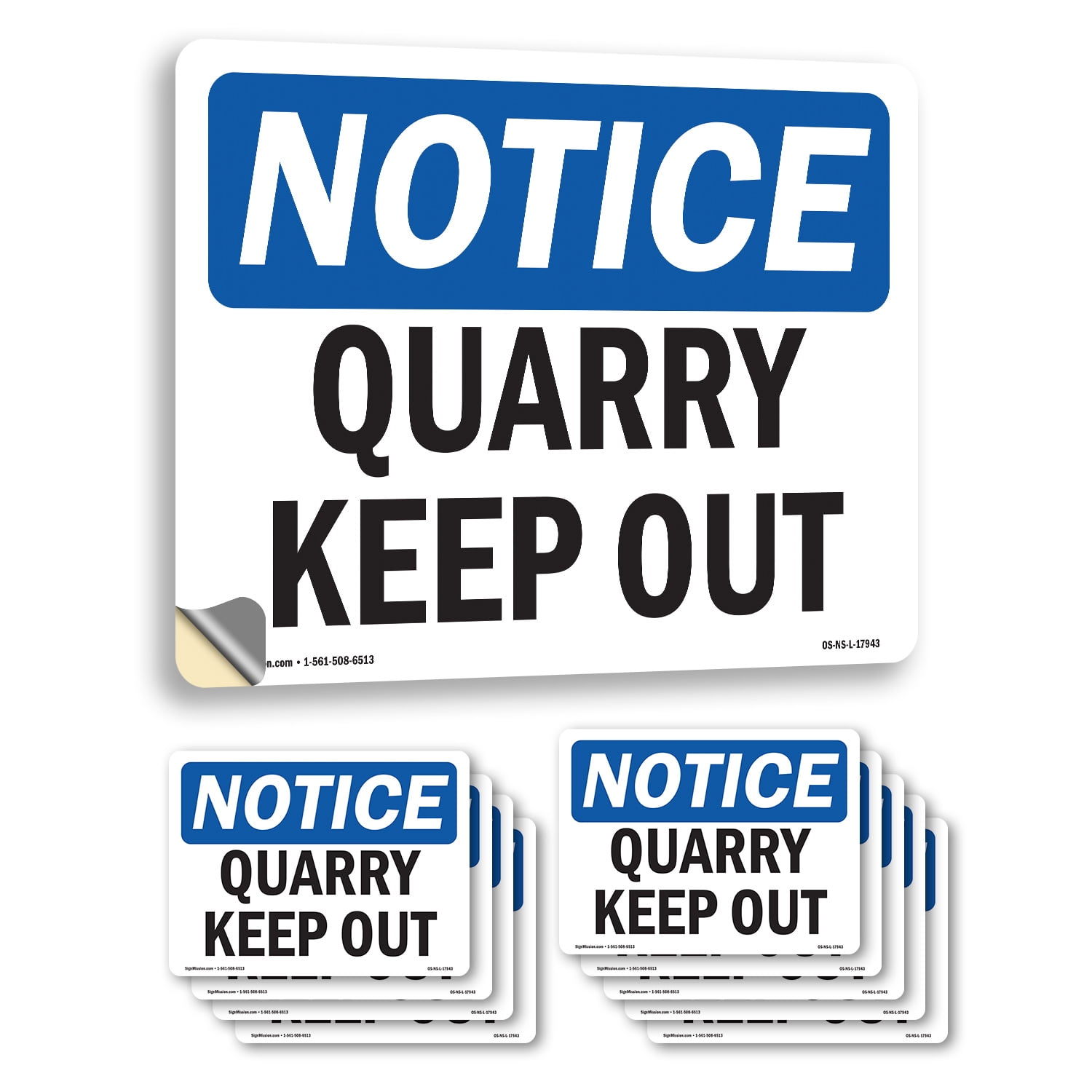 Quarry Keep Out OSHA Notice Vinyl Decal Label 5 Inch x 3.5 Inch - 10 ...