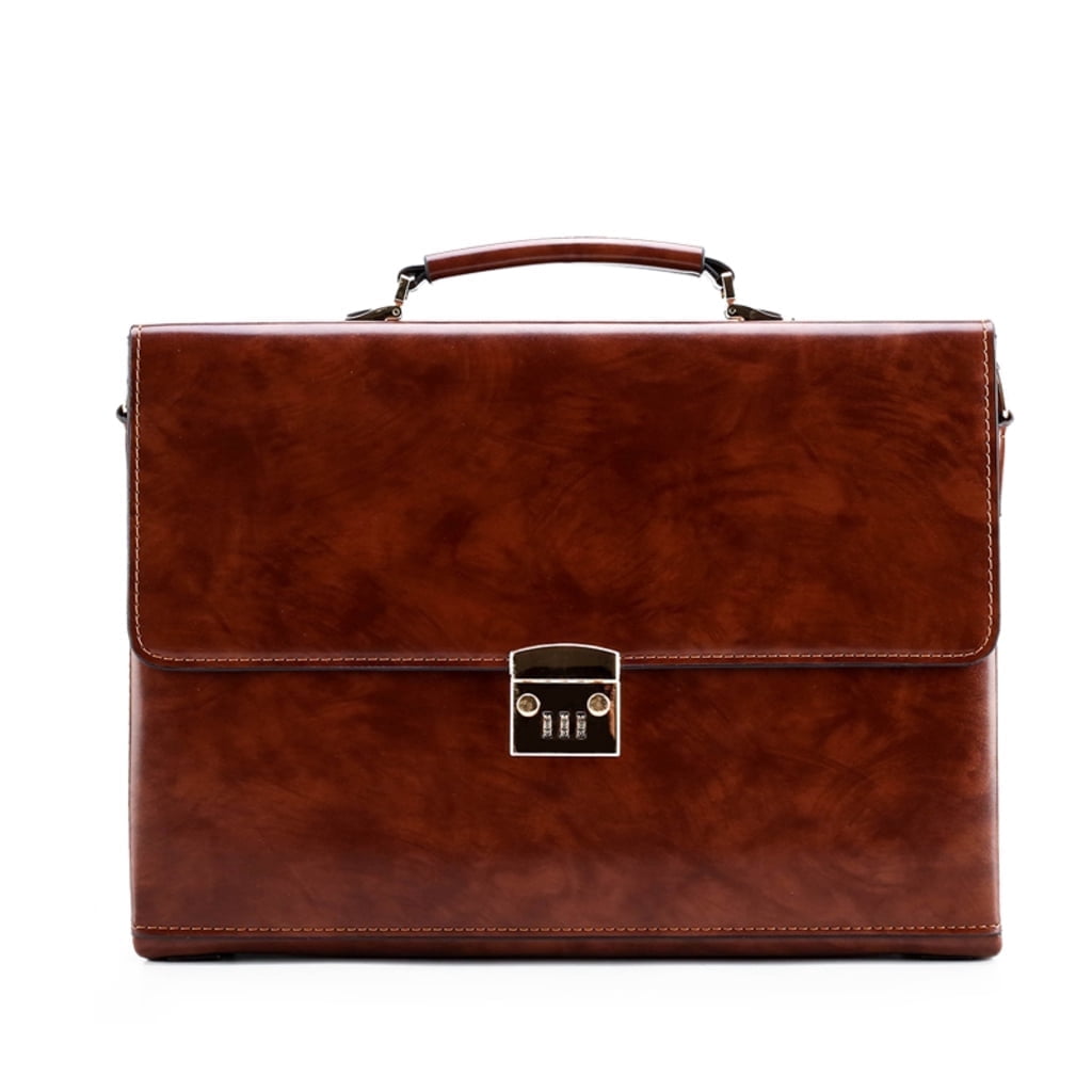 Quarryus PU Leather Briefcase for Men with Password Lock, Large ...