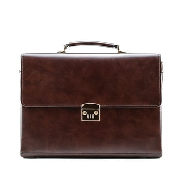 Large Expandable Executive Briefcase, Faux Leather, Lockable with Four ...