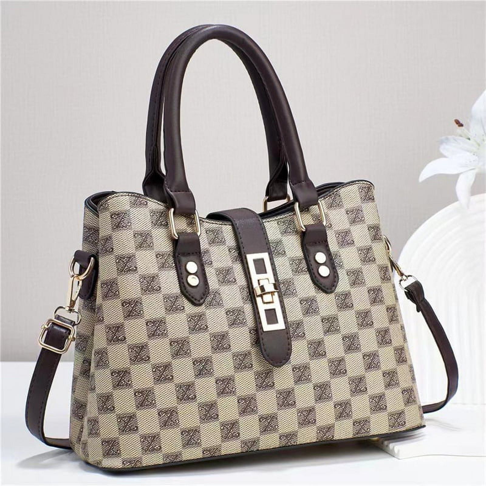 Quarryus Tote Bags for Women with Wallet Leather Shoulder Bag Checked ...