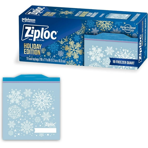 Quart Food Storage Freezer Bags, Grip 'n Seal Technology for Easier ...