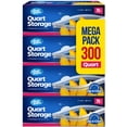 ClearWare Quart Plastic Storage Bags, Reusable Thick Food Bags ...