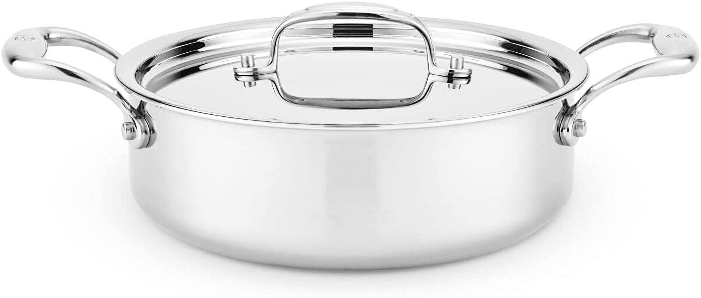 Quart Sauteuse Pan with Lid - Titanium Strengthened 316Ti Stainless ...