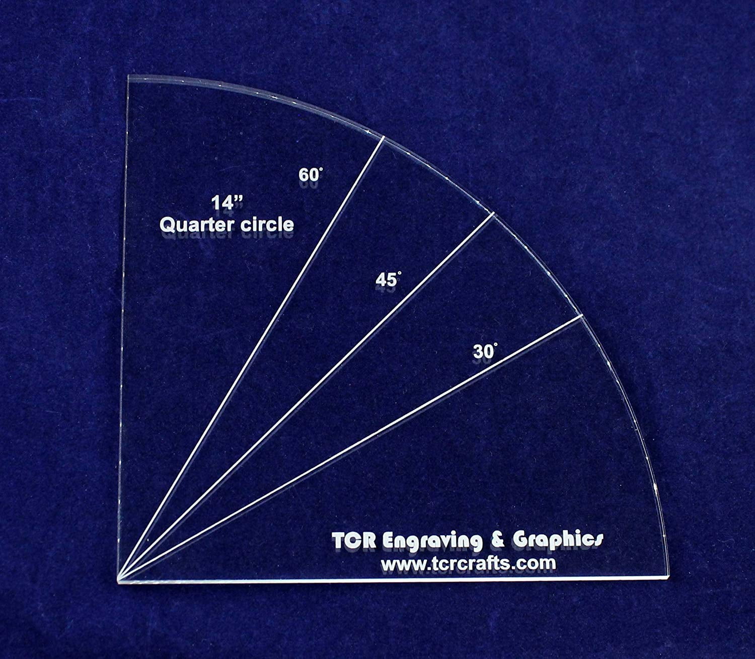 Quarter Circle Template 14" - Clear 1/4" Thick-Quilting-Sewing ...
