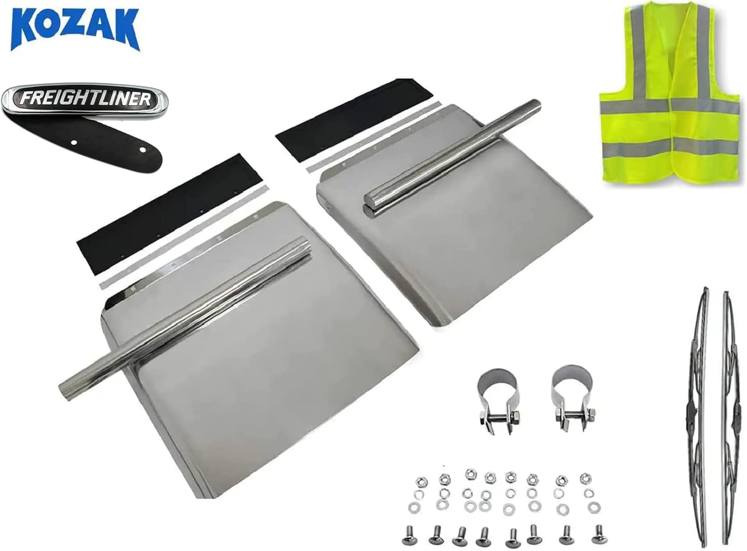 Quarter Fender Set 24" x 24" for Freightliner Cascadia Stainless Steel ...