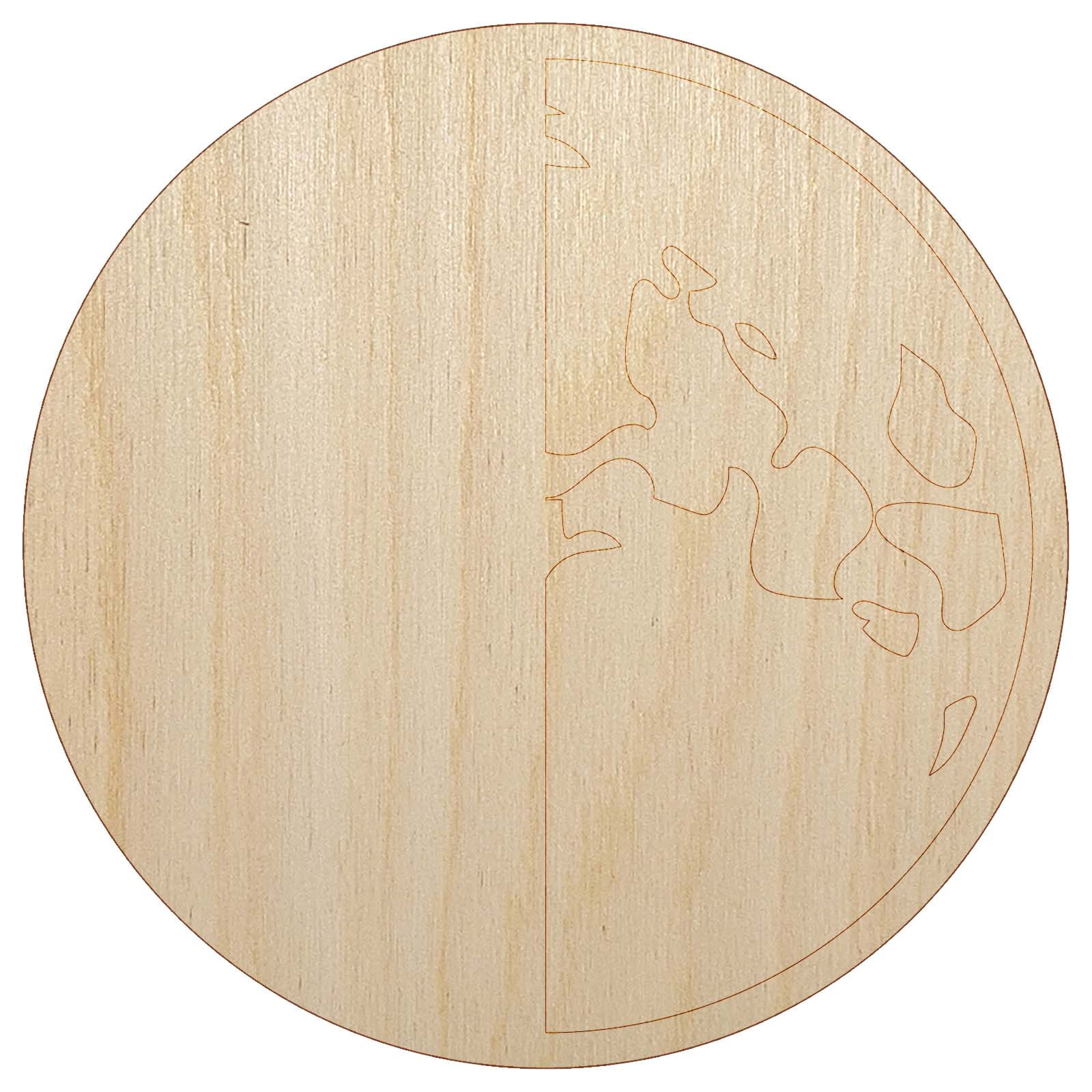 Quarter Moon Phase Wood Shape Unfinished Piece Cutout Craft DIY ...
