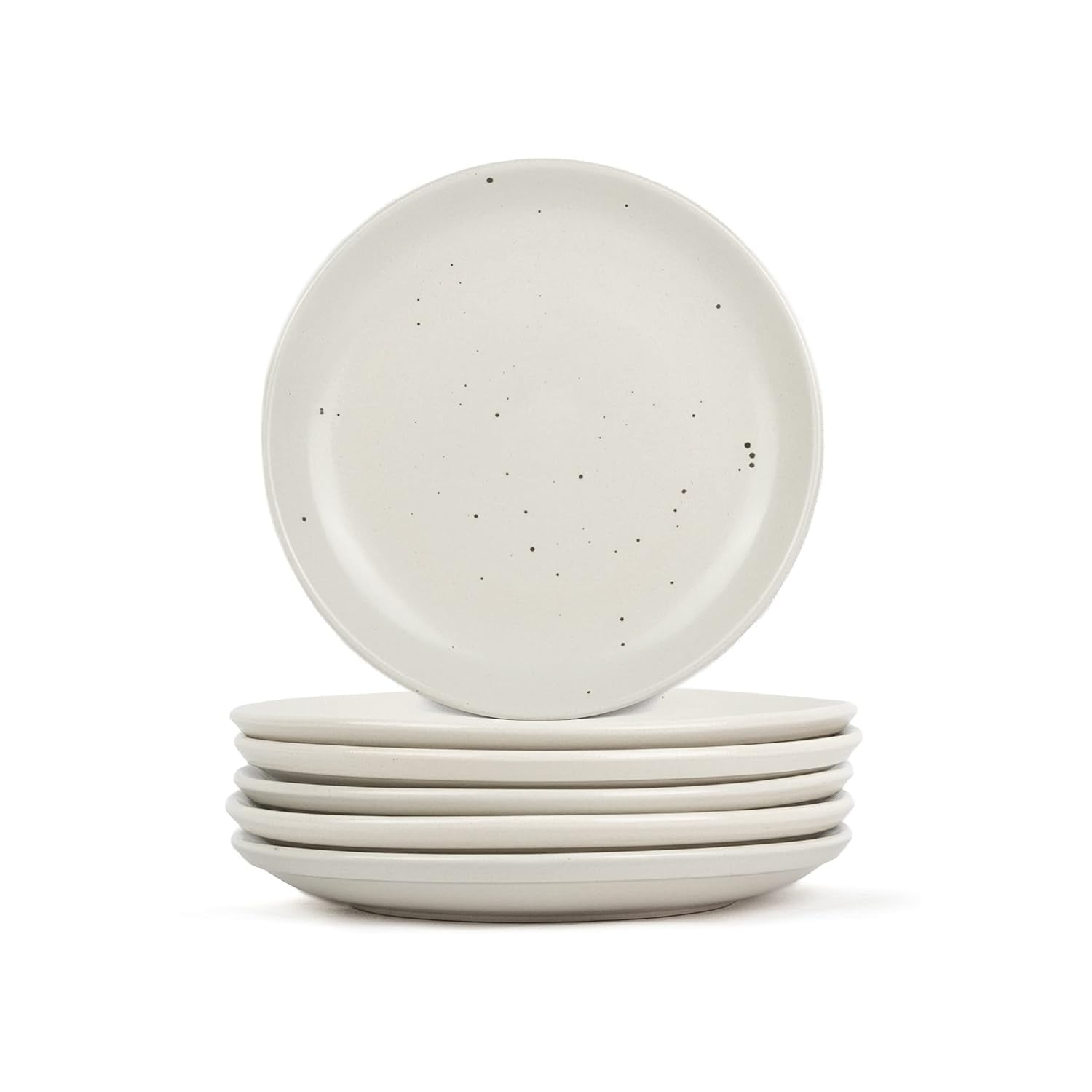 Quarter Plates Set Of 6, White Speckle Earth Series | Premium Stoneware ...