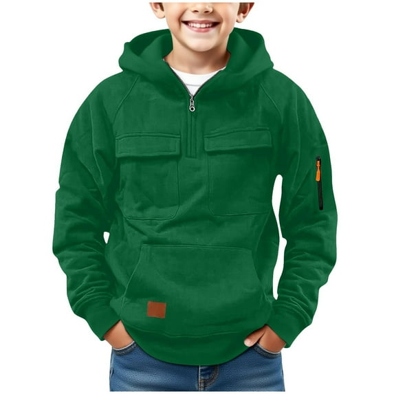 Quarter Zip Hoodie Kids Hoodies for Teen Boys Quarter Zip Pullover ...