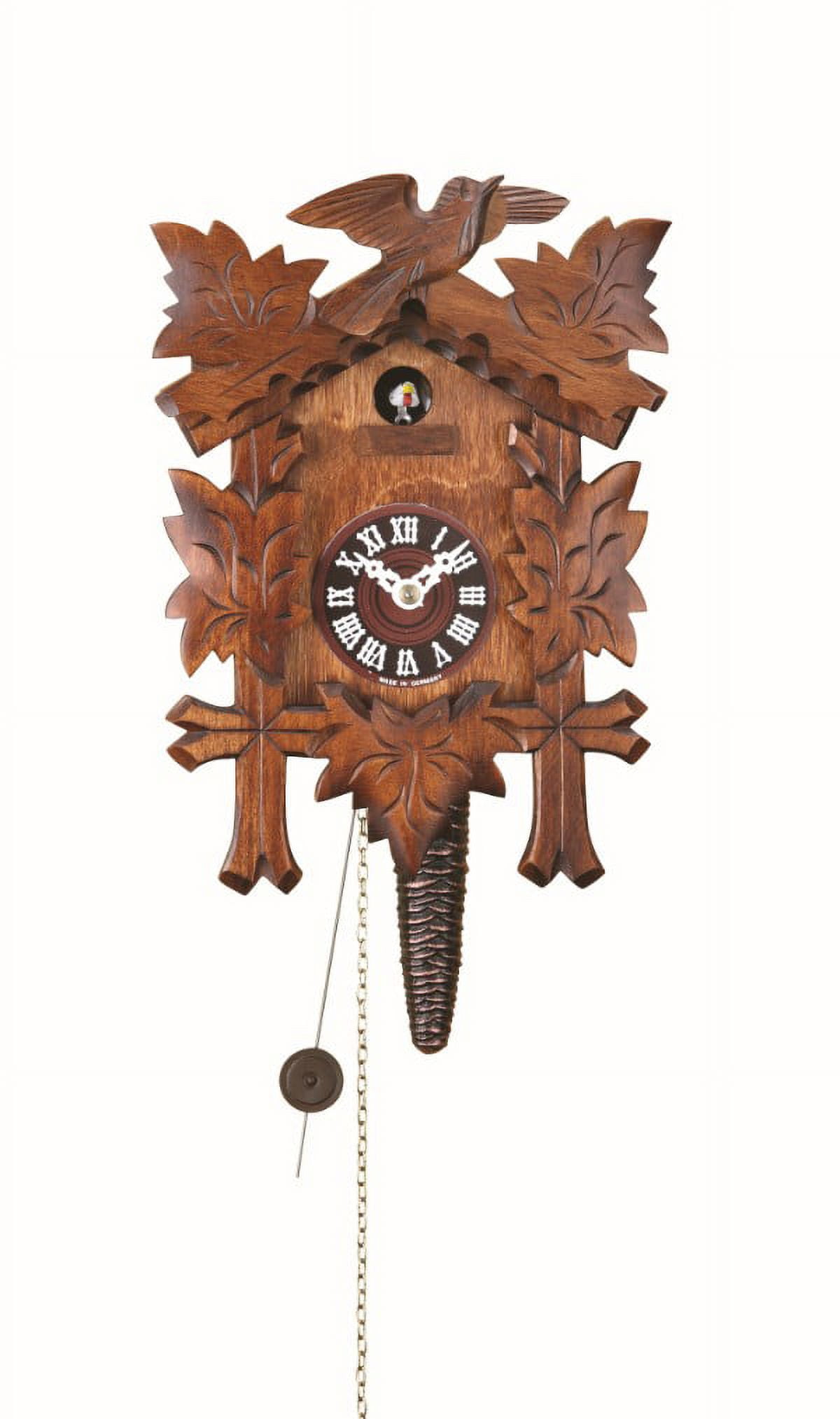 Quarter call cuckoo clock with 1-day movement Five leaves, bird TU 619 ...