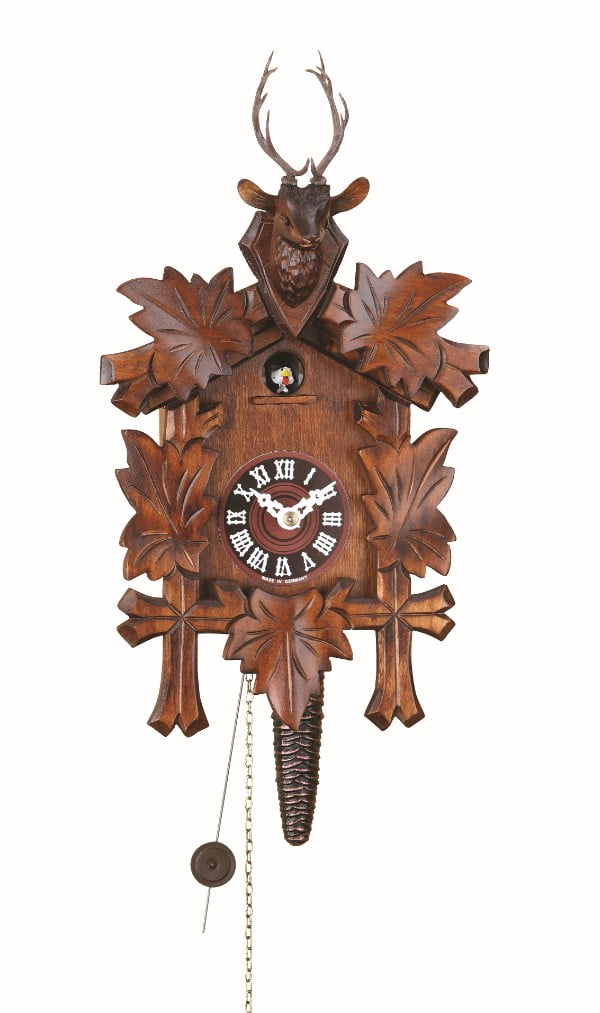 Quarter call cuckoo clock with 1-day movement Five leaves, head of a ...