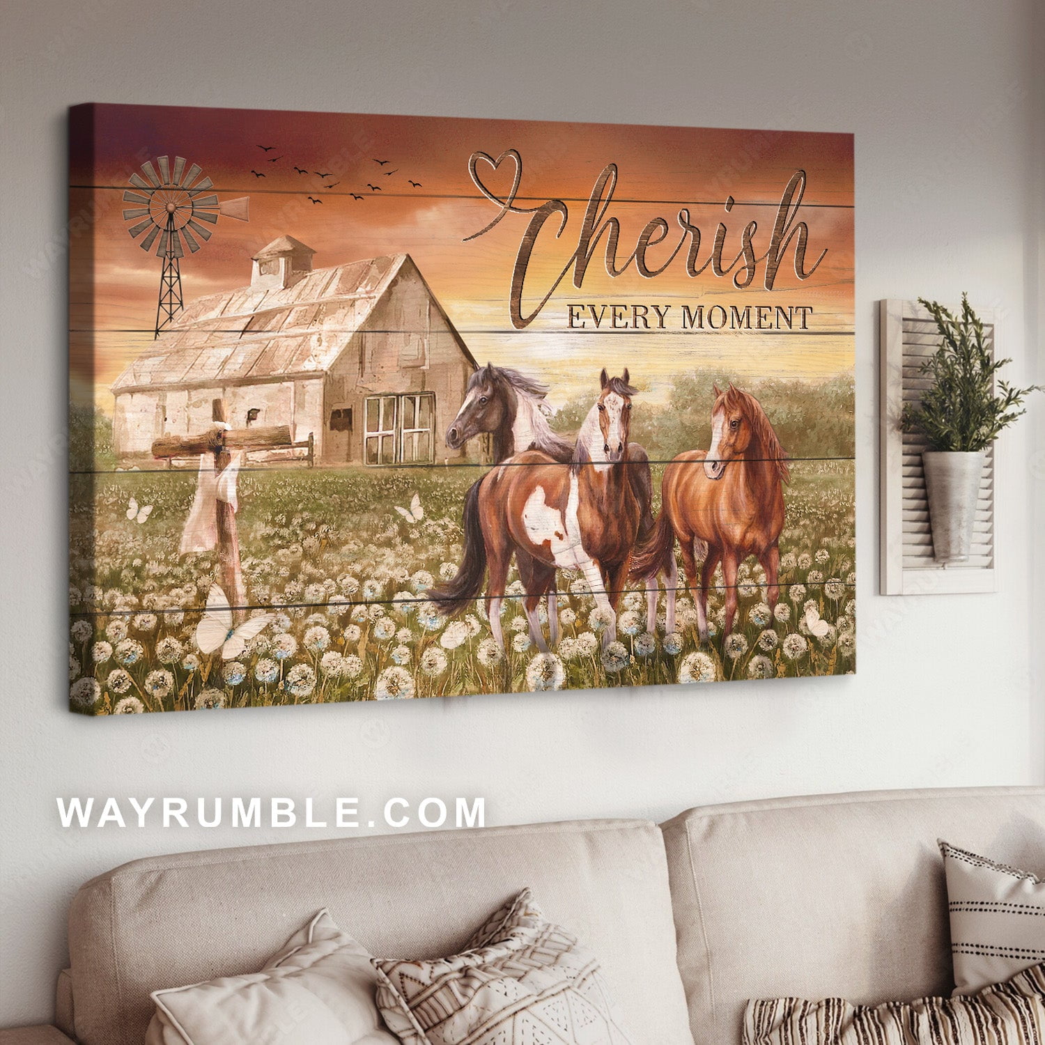 Quarter horse, Pretty dandelion field, Orange sunset, Cherish every moment - Jesus Landscape ...