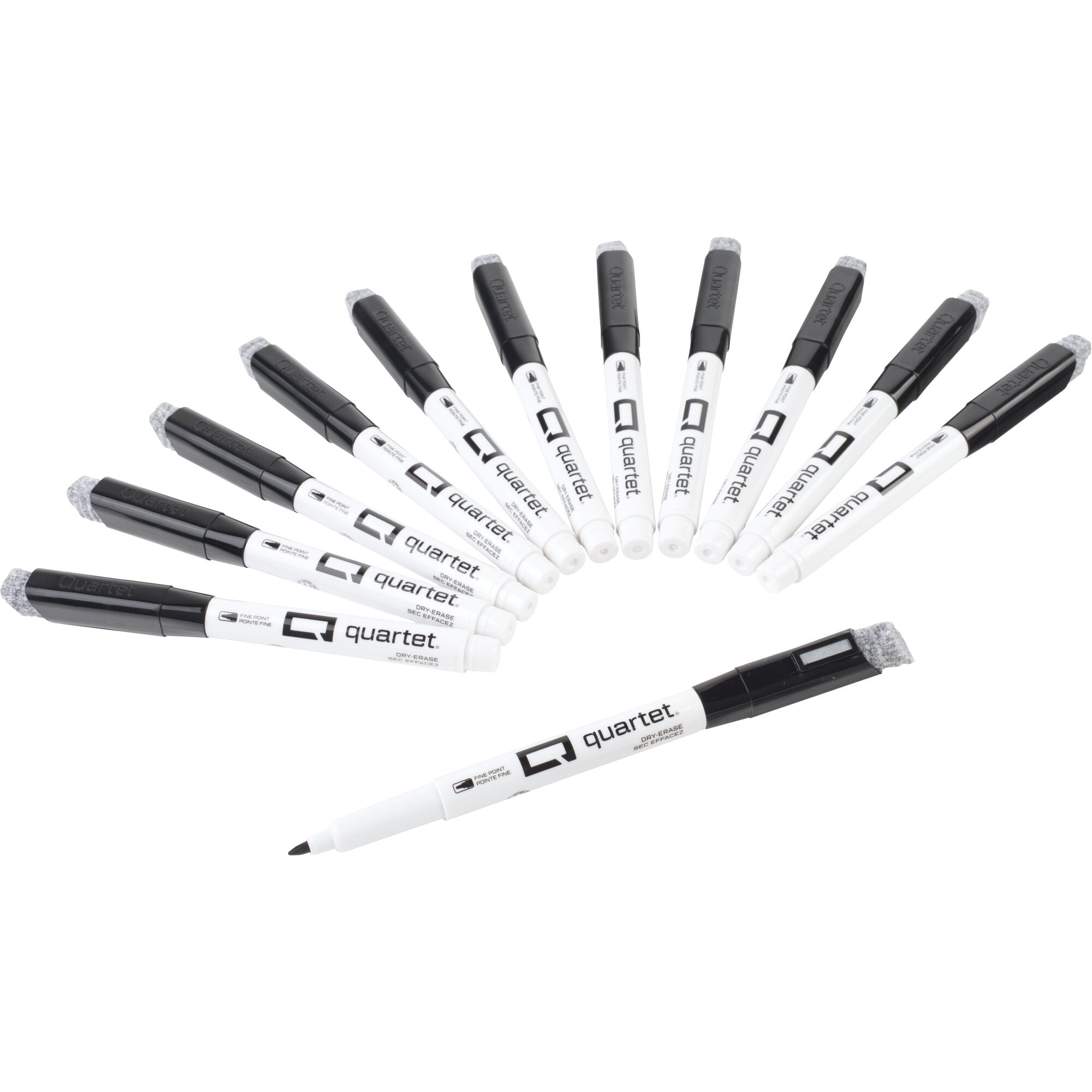 Quartet 51989692 Dry-Erase Markers, Low Odor, Fine Point, Black ...