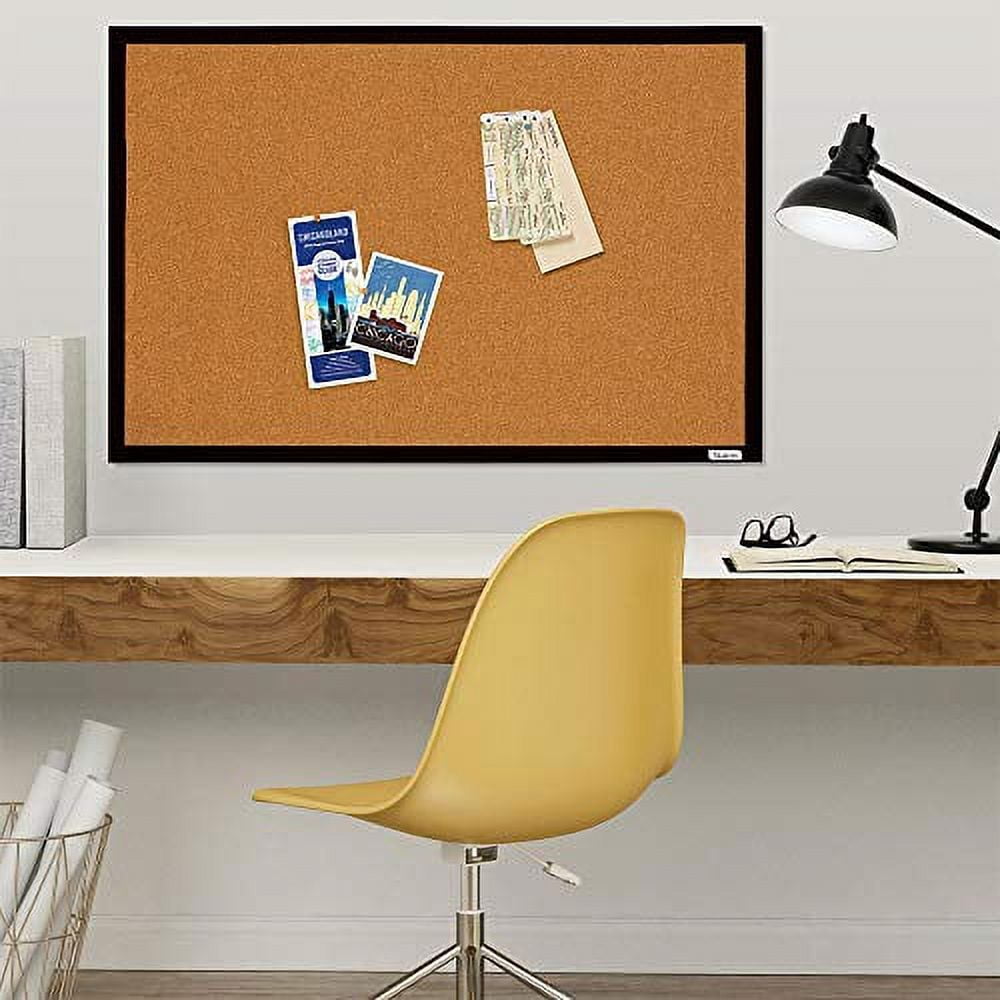 Quartet Cork Bulletin Board, Framed Corkboard, 2' x 3', Black Frame ...