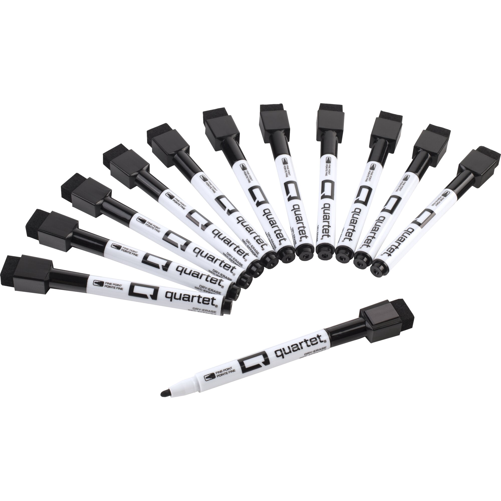 Quartet ReWritables Mini Dry-Erase Markers, Magnetic, Black, 12 Pack ...
