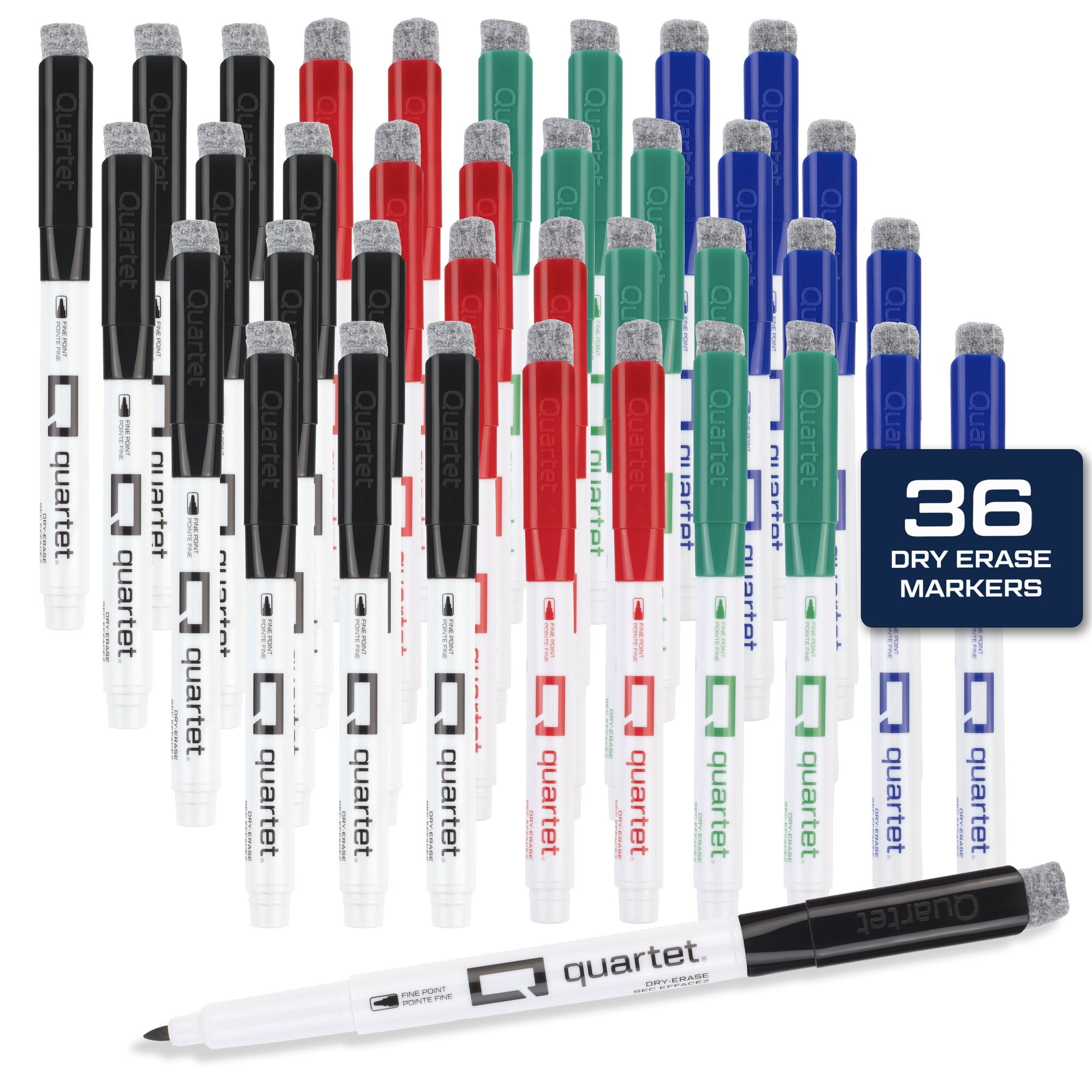 Quartet DryGuard Dry-Erase Markers, Fine Tip, Assorted Colors, 36 Pack ...