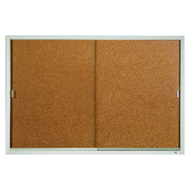 Quartet Enclosed Cork Bulletin Board for Indoor Use 6 x 4 Sliding Door ...