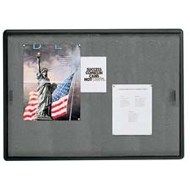 Quartet Indoor Bulletin Board - 2 Sliding Door - Gray-Graphite - 48in ...