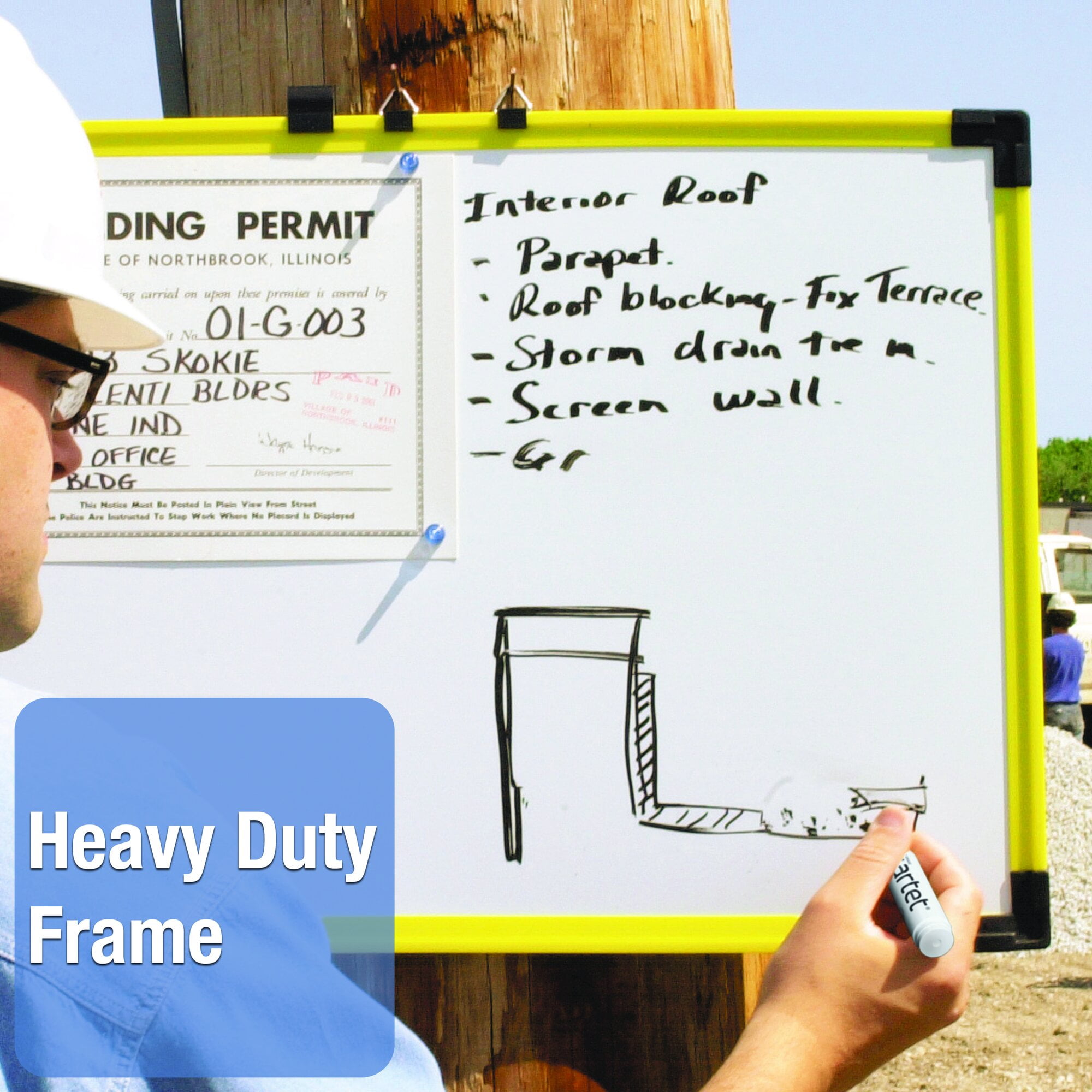 Quartet® Industrial Magnetic Dry-Erase Whiteboard, Steel, 48" x 36 ...