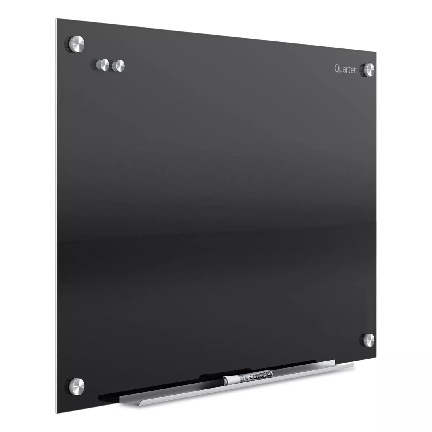 Quartet Infinity Magnetic Glass Marker Board 36 x 24 Black G3624B ...