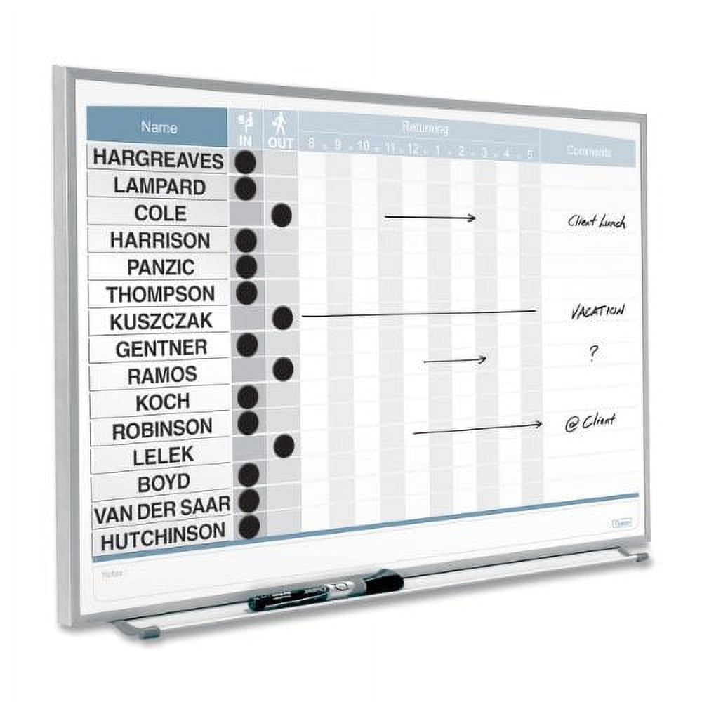 Quartet Horizontal Matrix Employee Tracking Board, 23 x 16, Aluminum ...