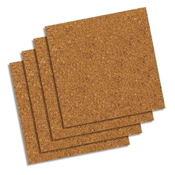 Quartet Natural Cork Tiles, 12" x 12", Frameless, 4 Count (102W ...