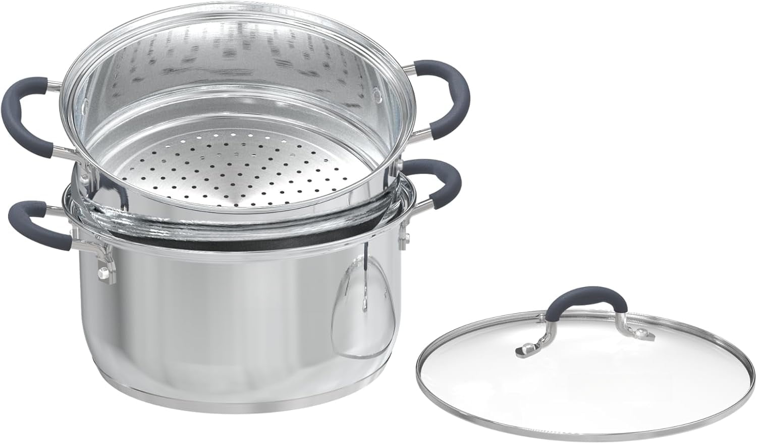 Quarts Steamer Pots With Lid-Tier Multipurpose Stainless Steel Steaming ...