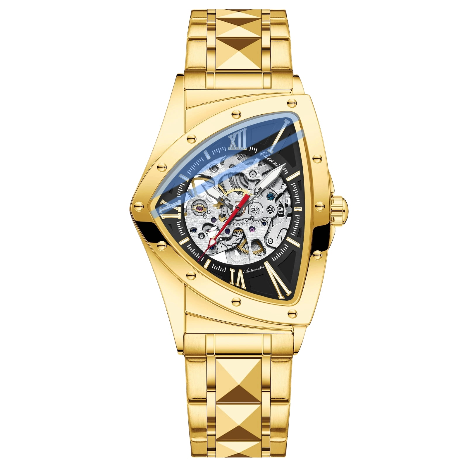 Quartz Analog Watches for Men Silver Dress Gold Classic Luxury Big ...