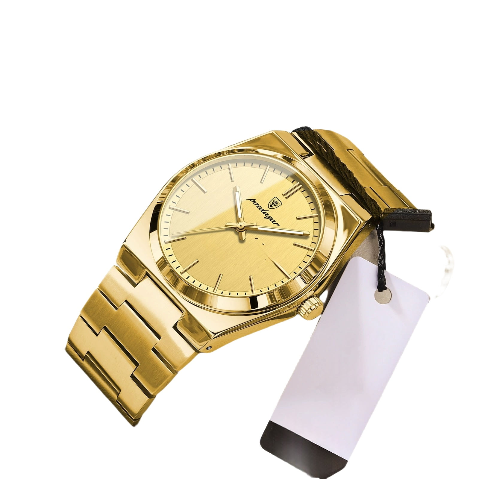 Quartz Analog Watches for Men Silver Dress Gold Classic Luxury Big ...