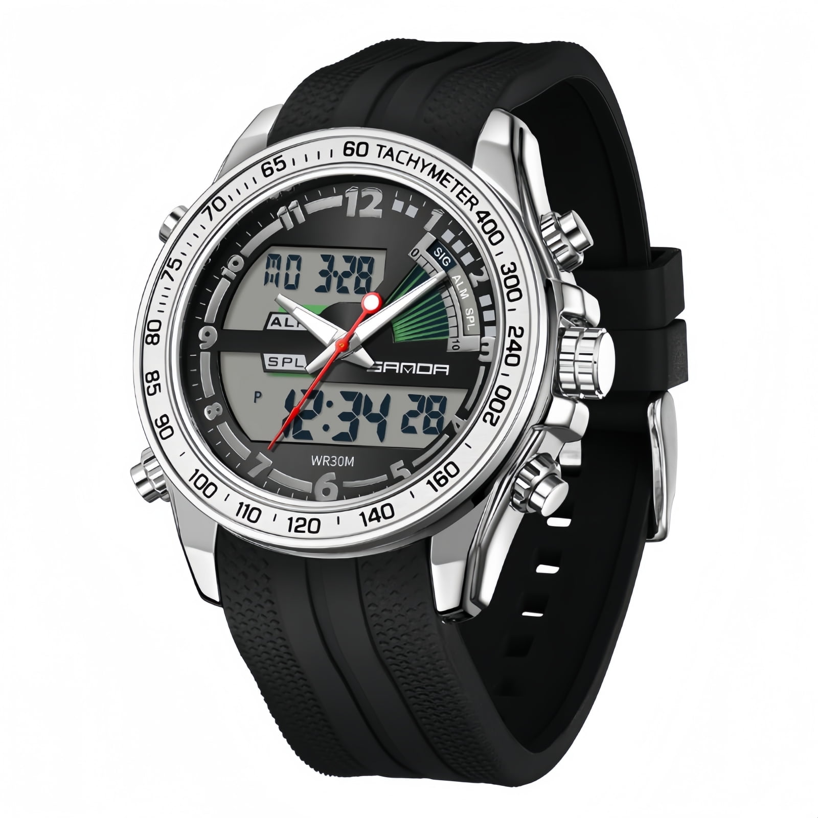 Quartz Analog Watches for Men Silver Dress Gold Classic Luxury Big ...