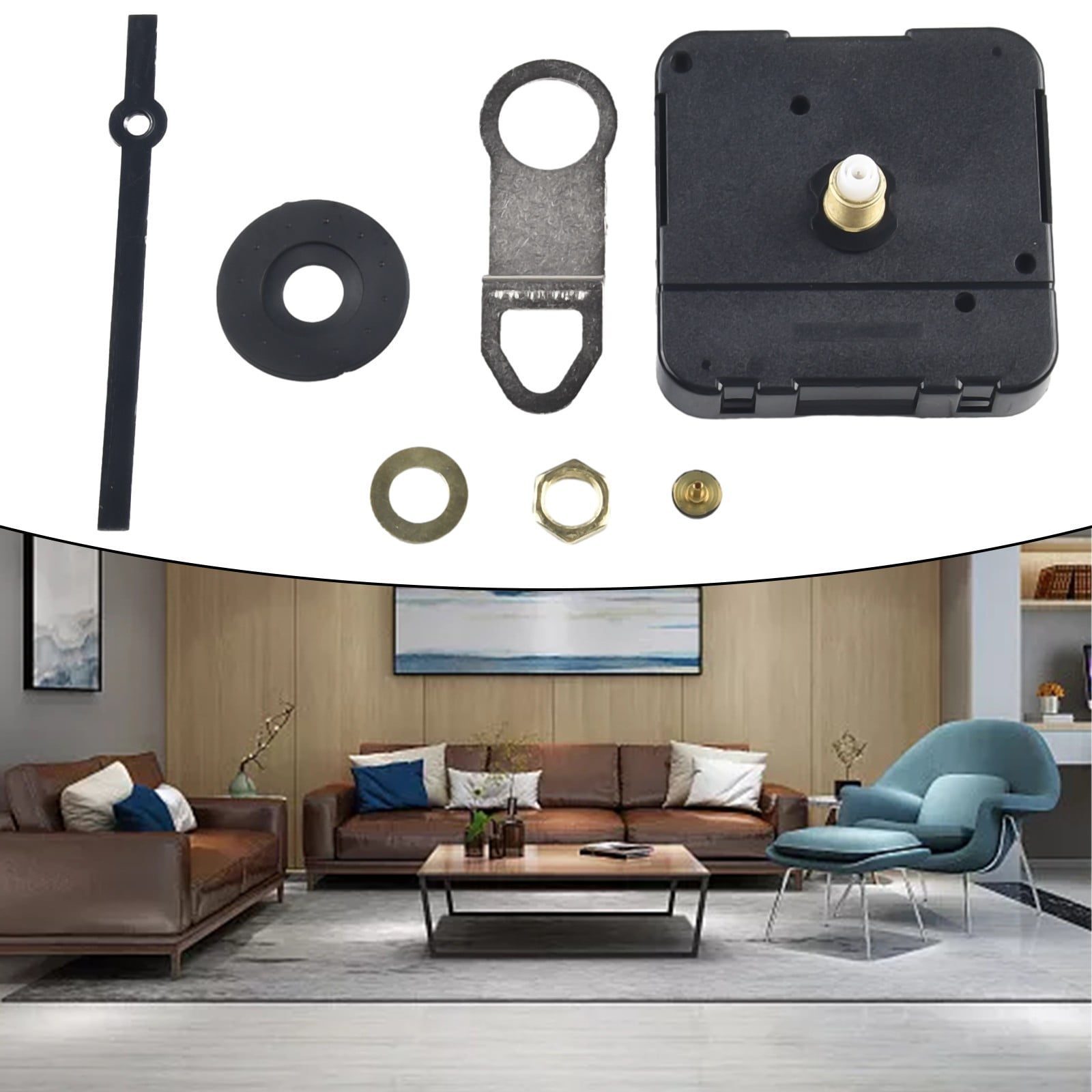 Quartz Block Movement Part,Black,Metal Hanger & All Fittings Included ...